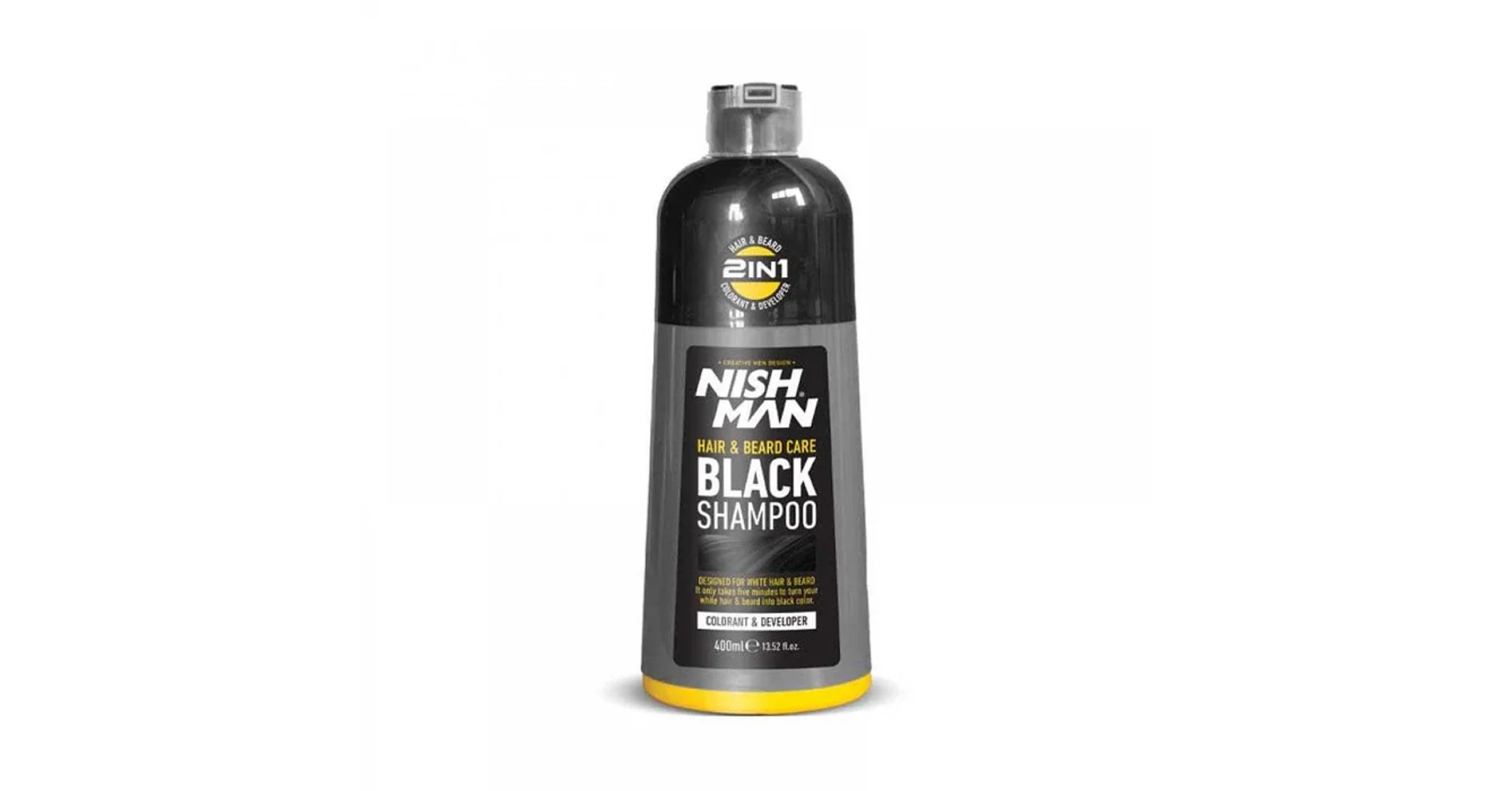 Nish Man Hair & Beard Black Shampoo 400ml - BARBERdepo Online Áruház
