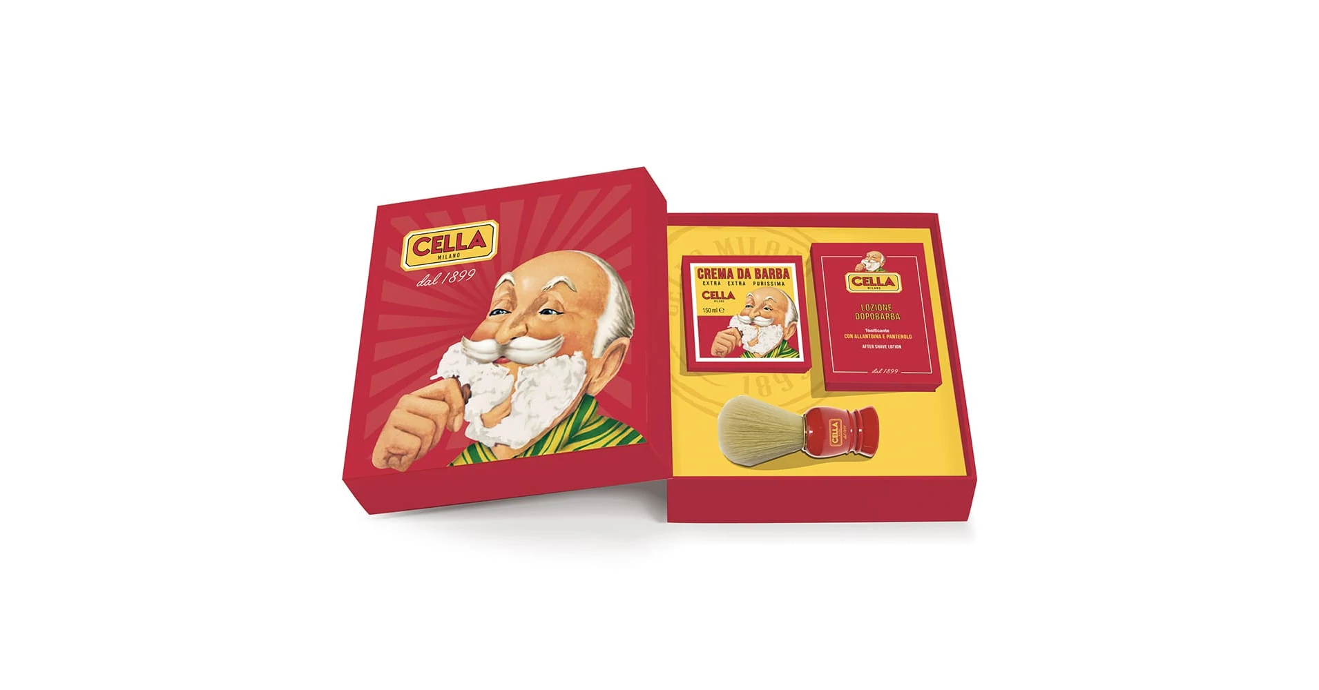 Cella Milano Traditional Shaving Set (Red) 3pc - BARBERdepo Online Áruház